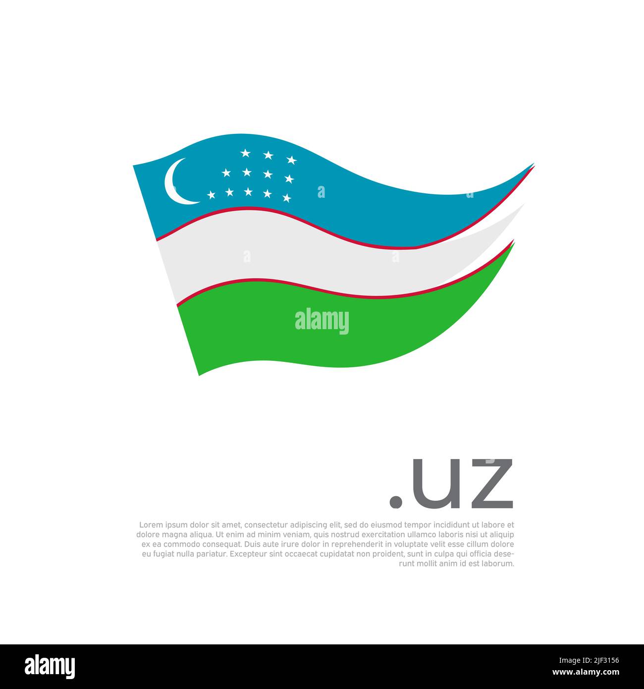 Uzbekistan flag. Vector stylized design national poster on a white ...