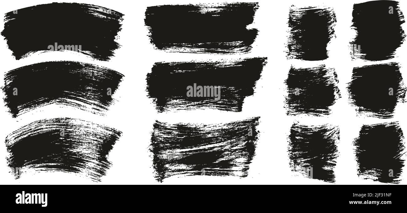 Flat Paint Brush Thin Curved & Long & Short Background High Detail ...