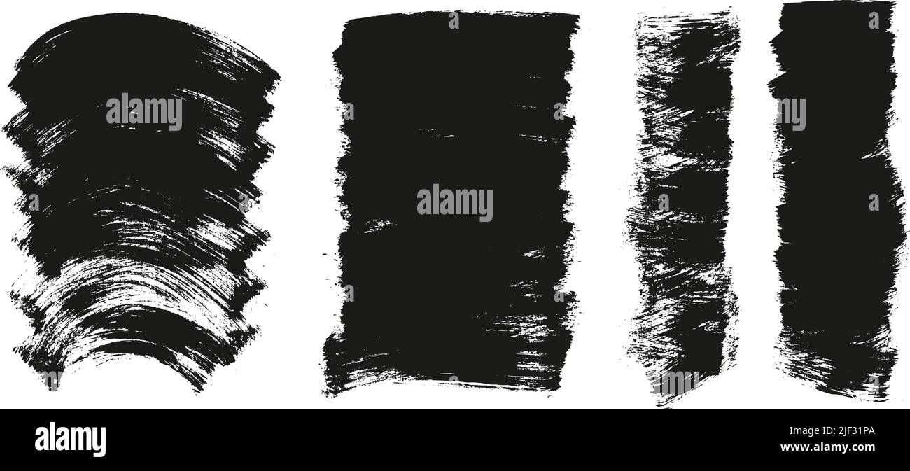 Flat Paint Brush Thin Curved & Long & Short Background High Detail ...