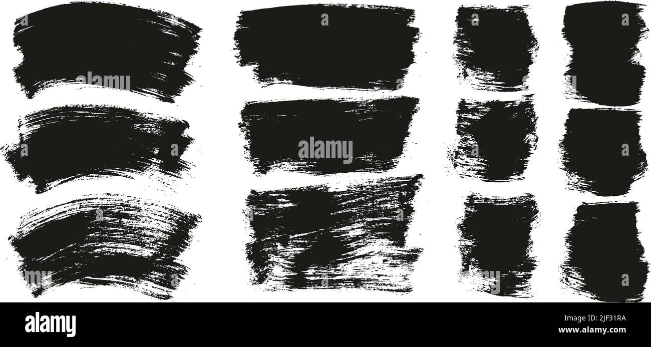 Flat Paint Brush Thin Curved & Long & Short Background High Detail ...