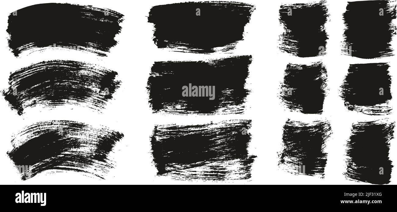 Flat Paint Brush Thin Curved & Long & Short Background High Detail ...