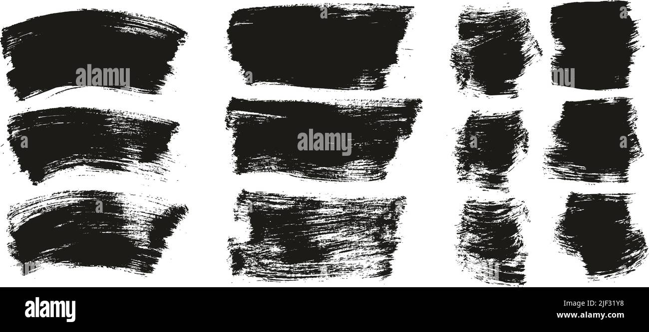 Flat Paint Brush Thin Curved & Long & Short Background High Detail ...