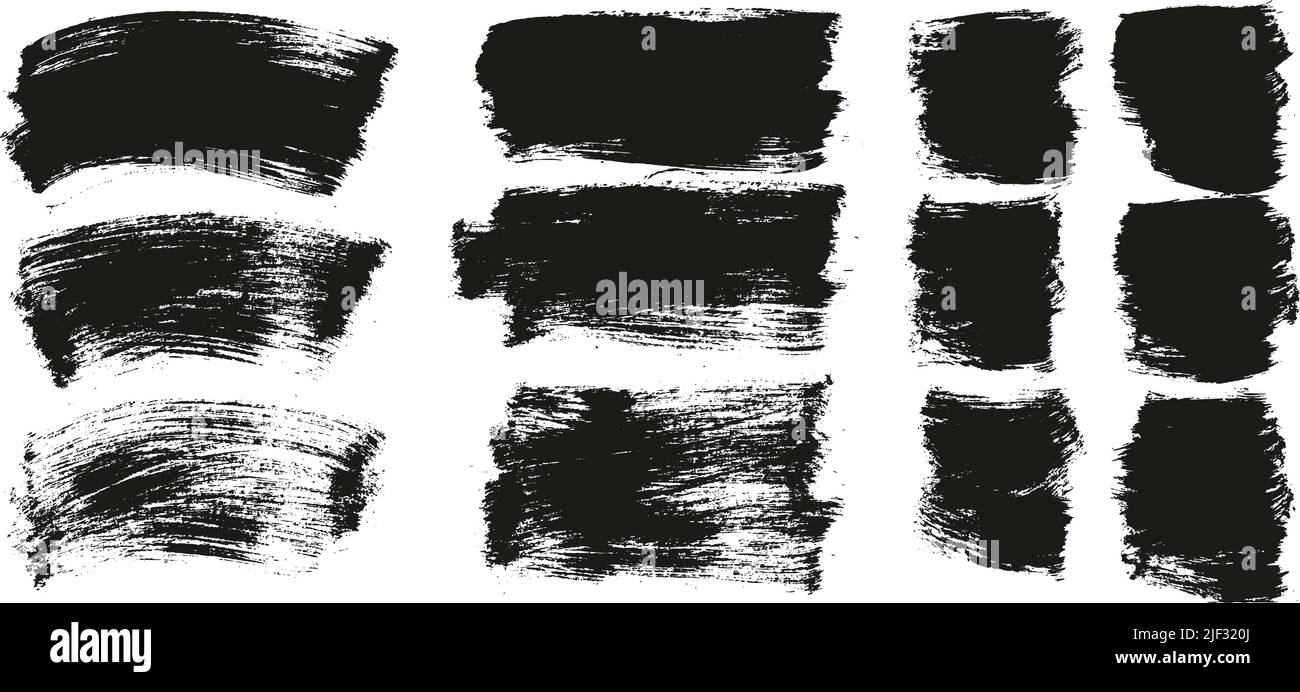 Flat Paint Brush Thin Curved & Long & Short Background High Detail ...