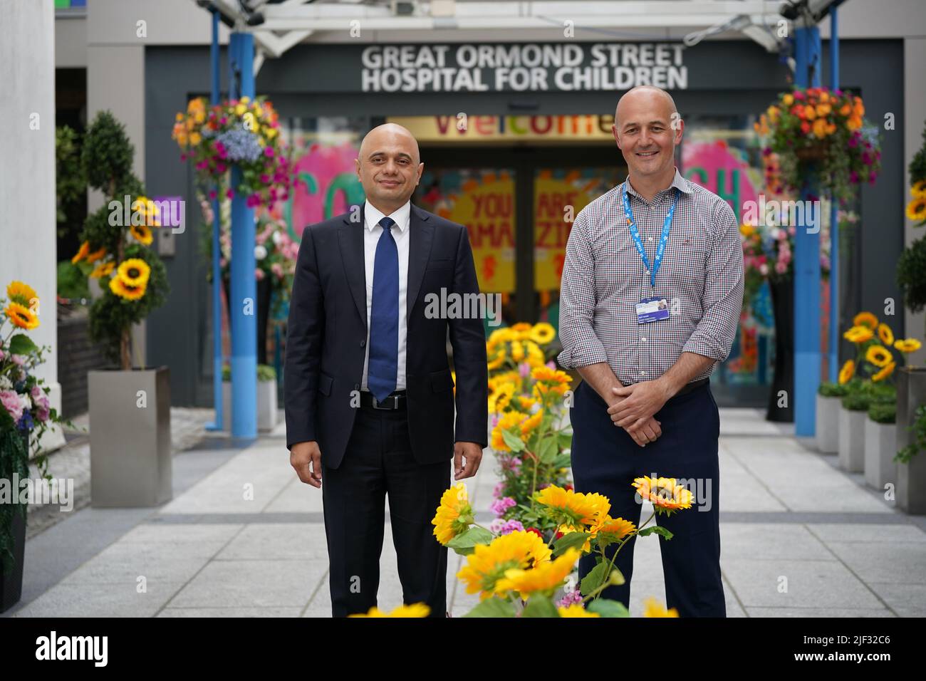 Health Secretary Sajid Javid and Matthew Shaw, Chief Executive at Great ...