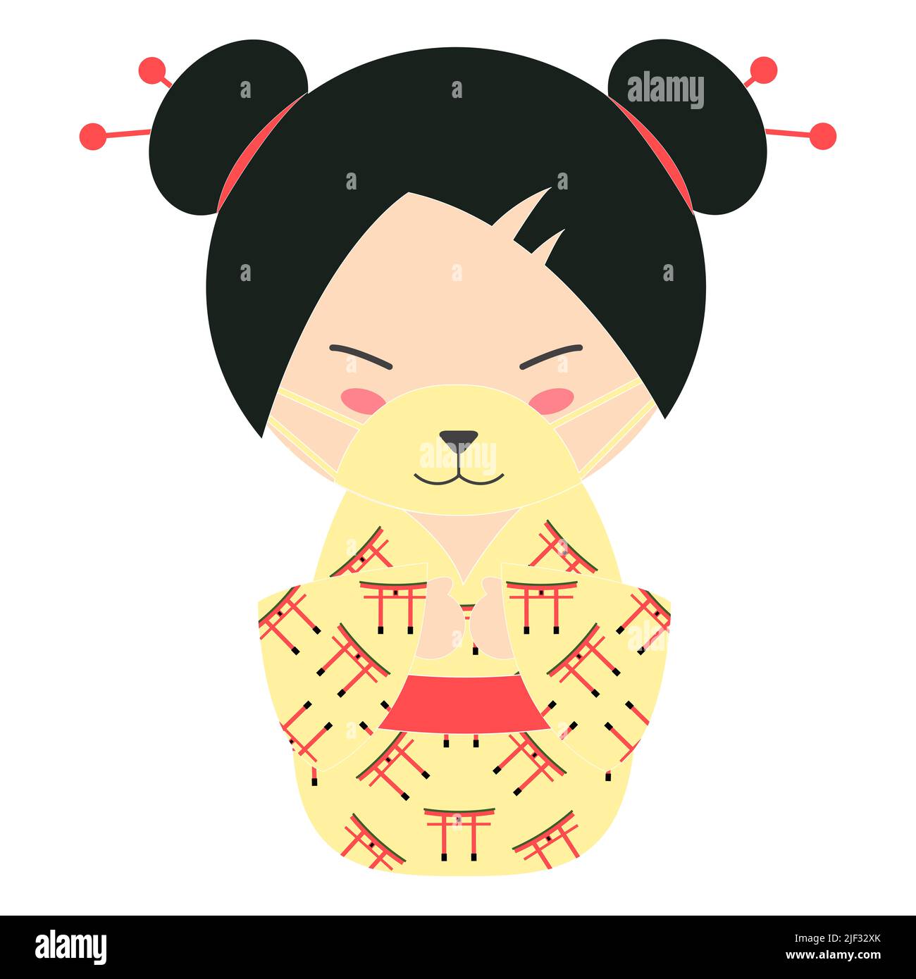 Girl face medical mask Cut Out Stock Images & Pictures - Alamy