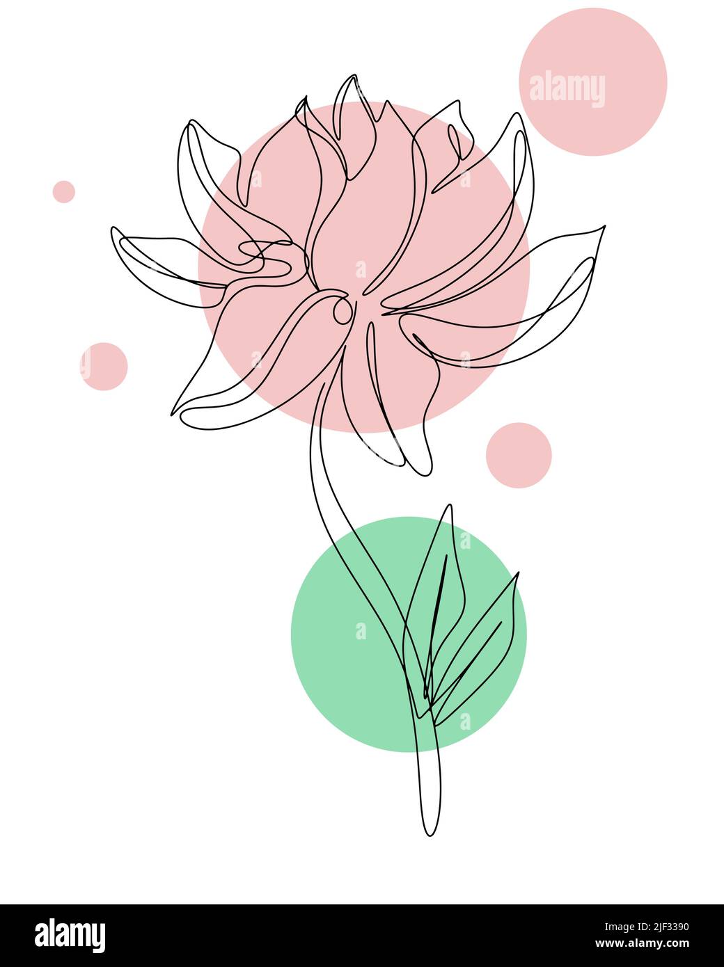 One line flower leaf Stock Vector Images - Alamy