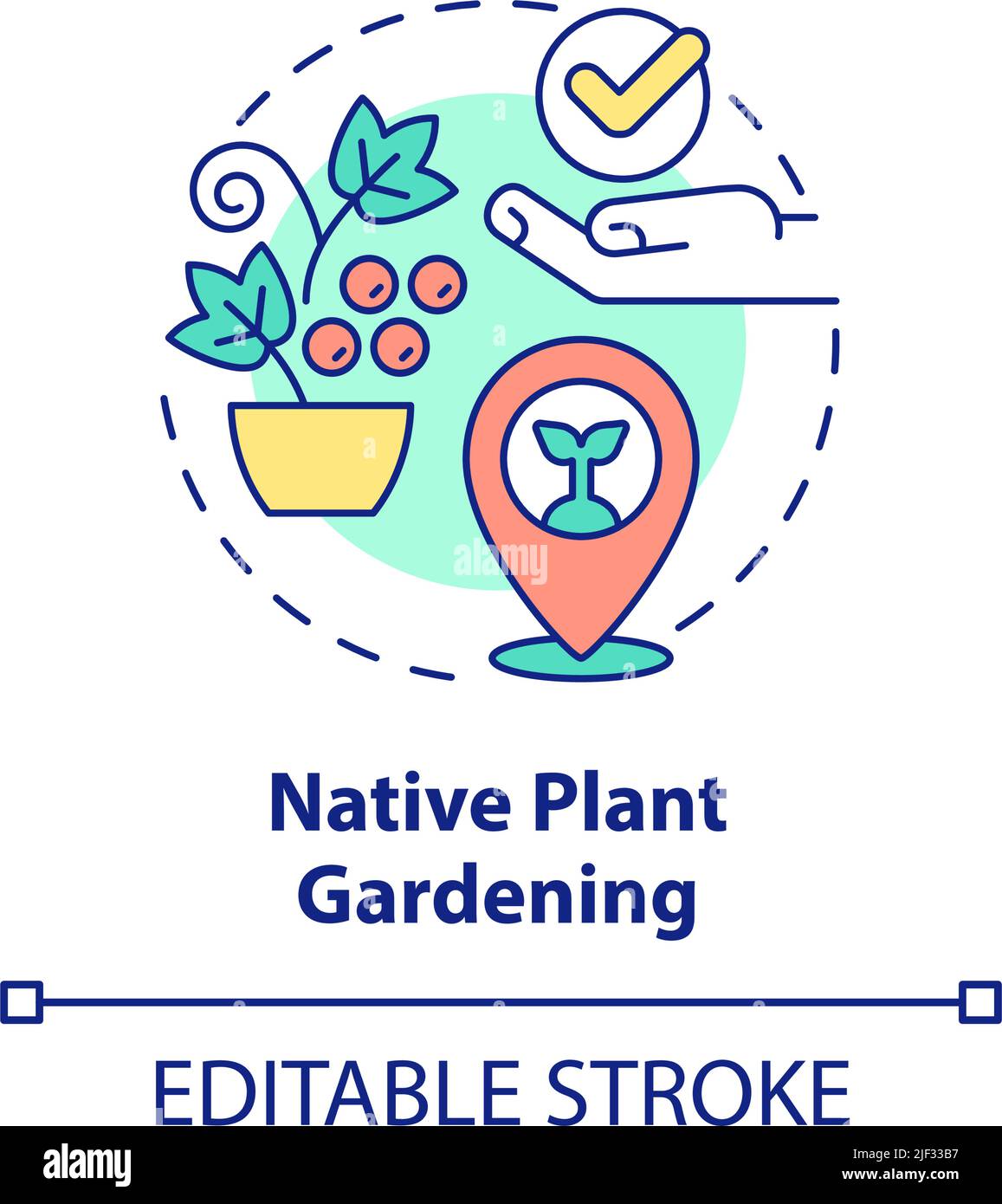 Native plant gardening concept icon Stock Vector Image & Art - Alamy
