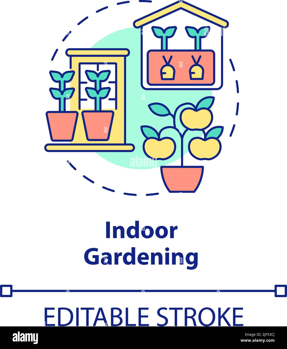 Indoor gardening concept icon Stock Vector Image & Art - Alamy