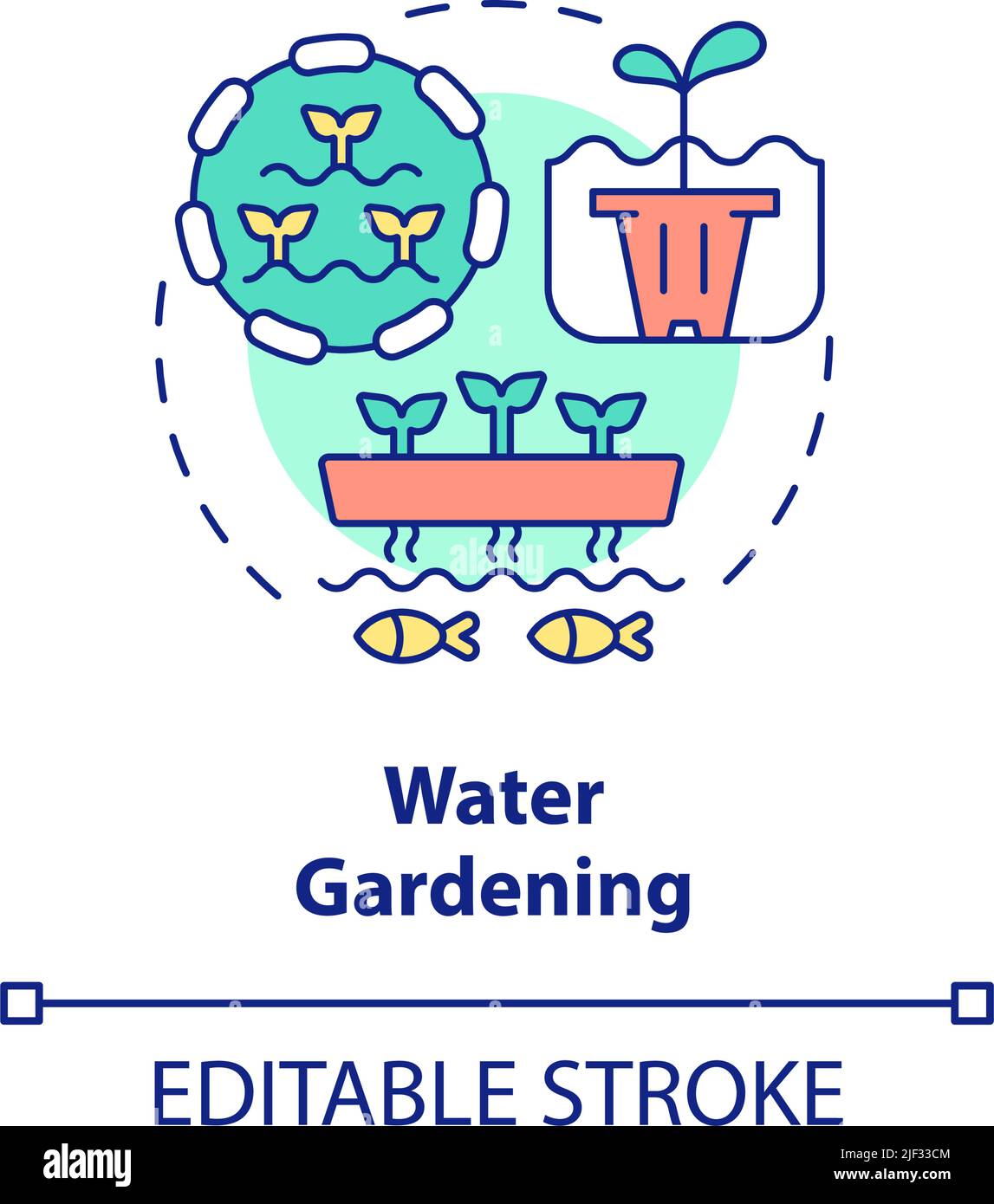 Water gardening concept icon Stock Vector Image & Art - Alamy