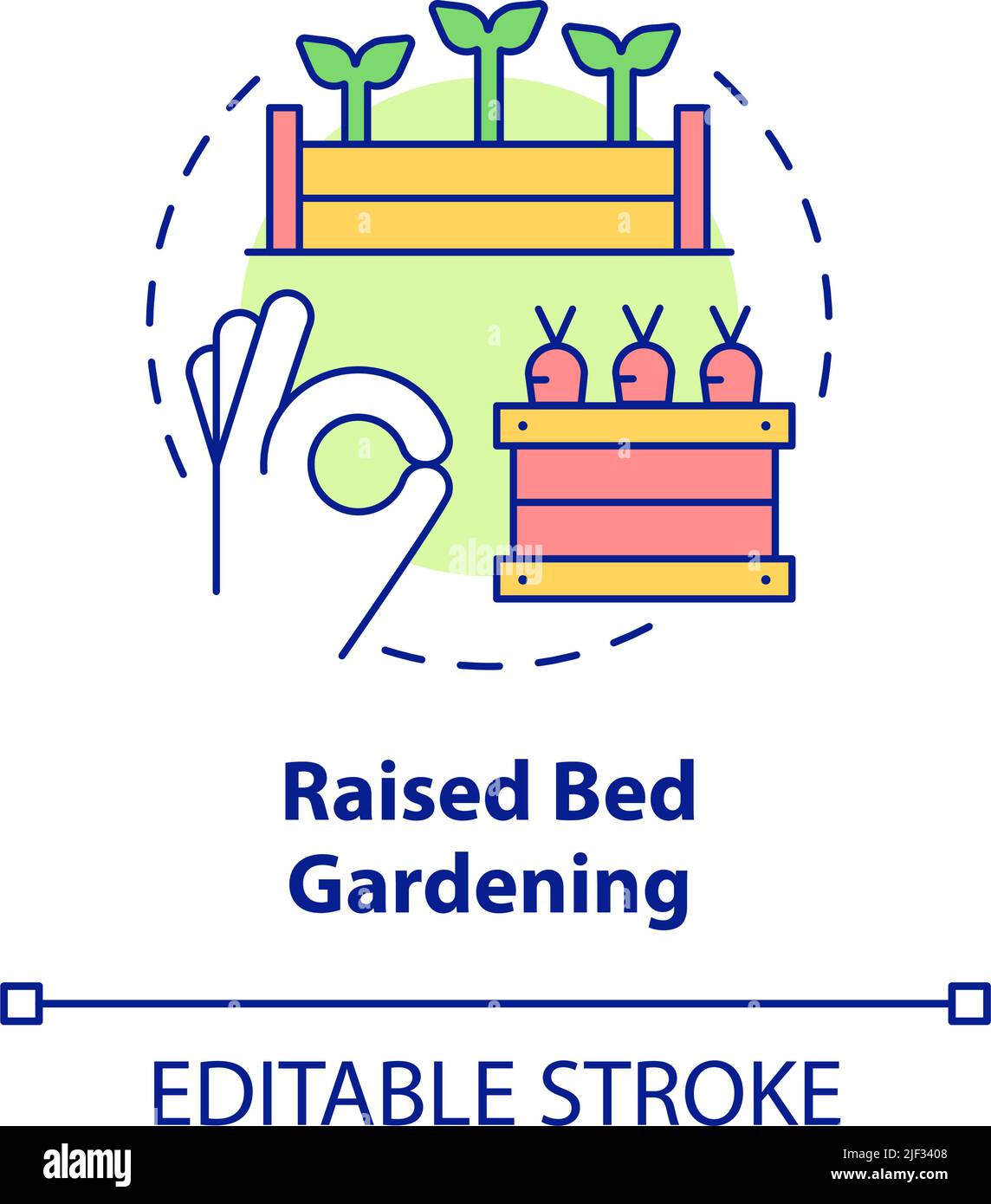 Flower bed color line Stock Vector Images - Alamy