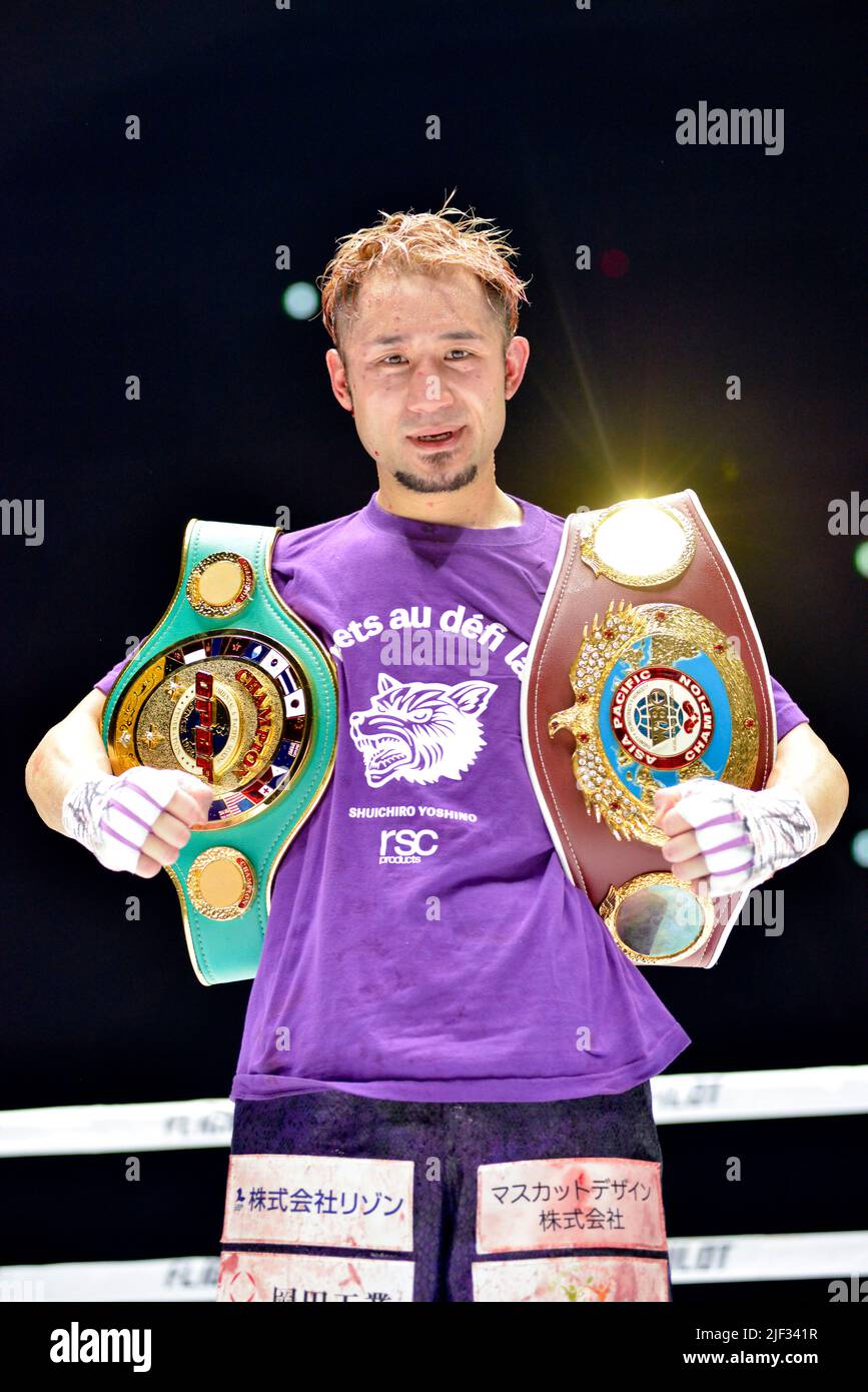 Shuichiro Yoshino of Japan won the WBO Asia Pacific Lightweight Title and OPBF Lightweight Title ...