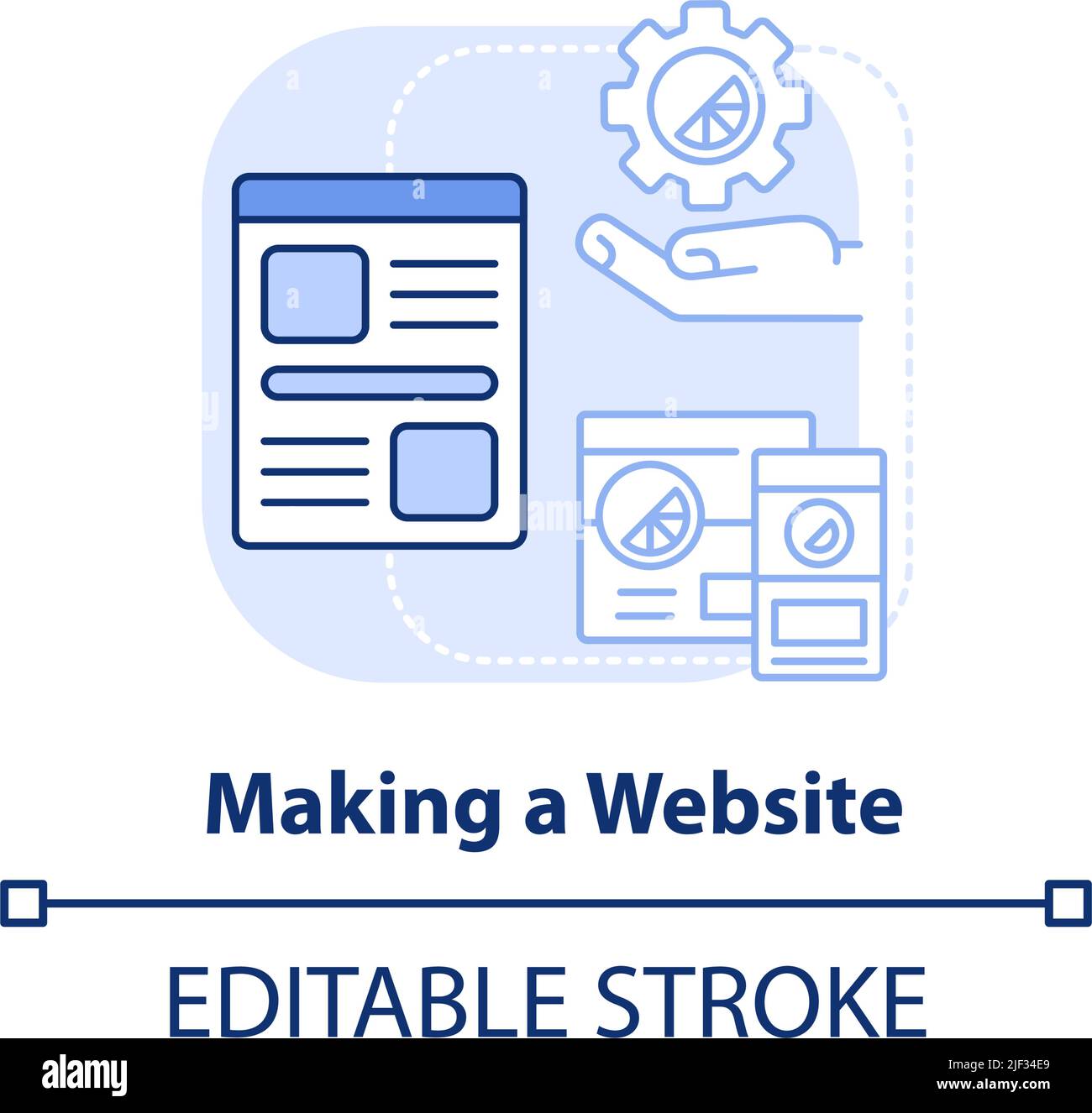 Making website light blue concept icon Stock Vector Image & Art - Alamy