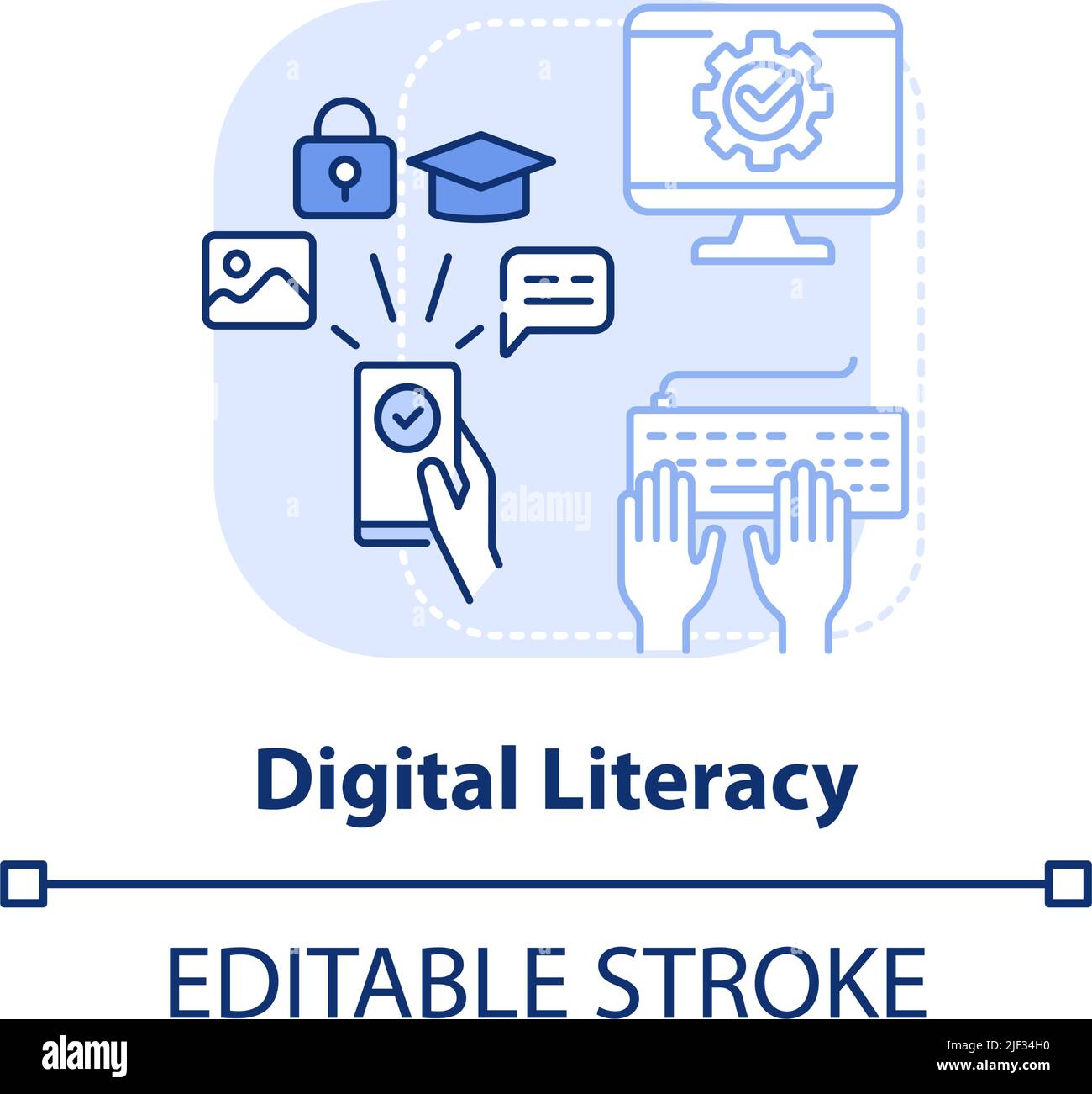 Digital literacy light blue concept icon Stock Vector Image & Art - Alamy