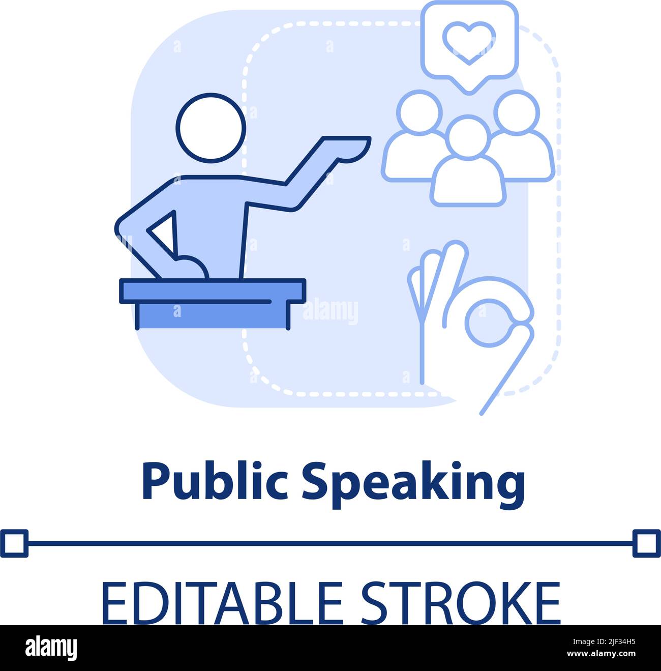 Public speaking light blue concept icon Stock Vector Image & Art - Alamy