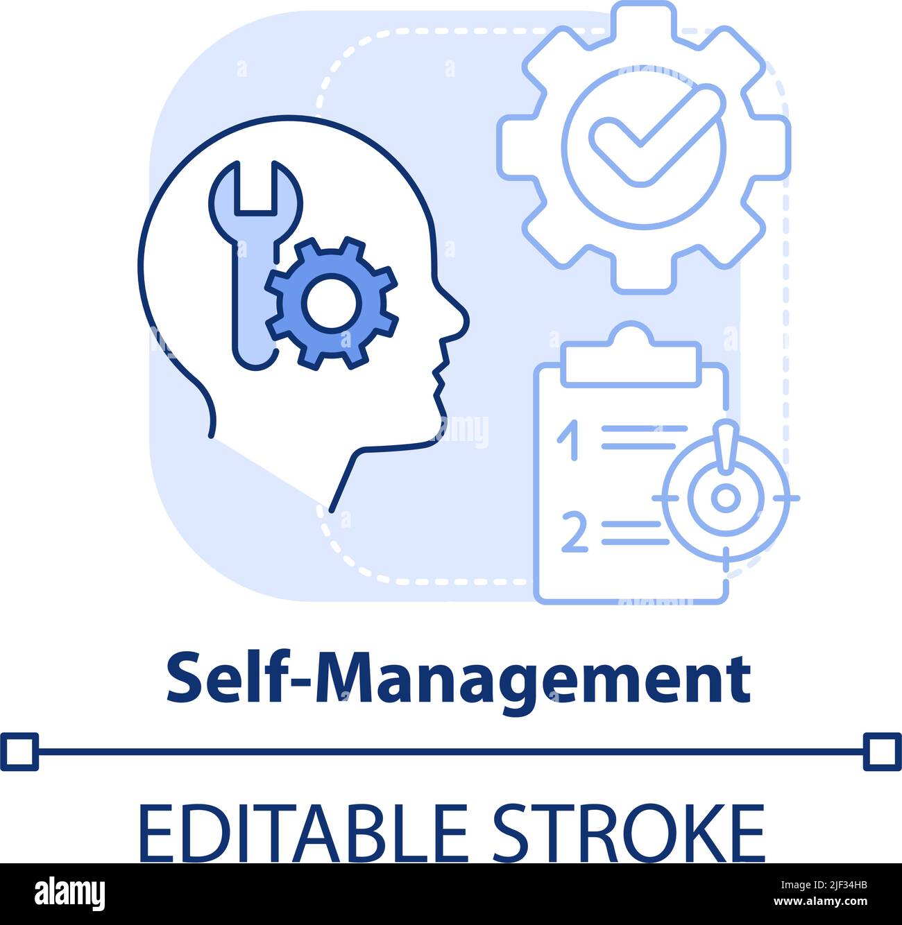 Self management light blue concept icon Stock Vector Image & Art - Alamy