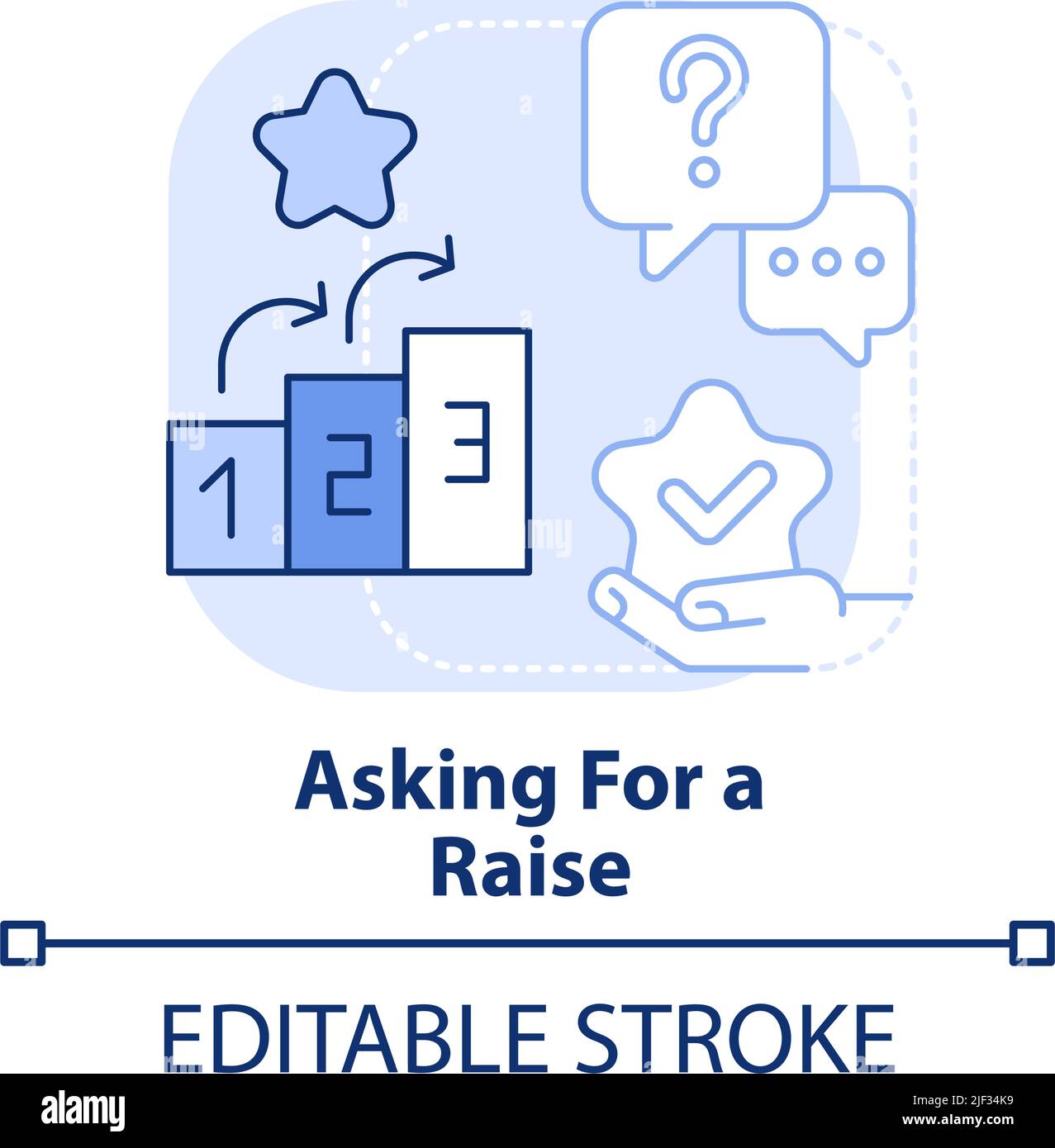 Asking for raise light blue concept icon Stock Vector Image & Art - Alamy