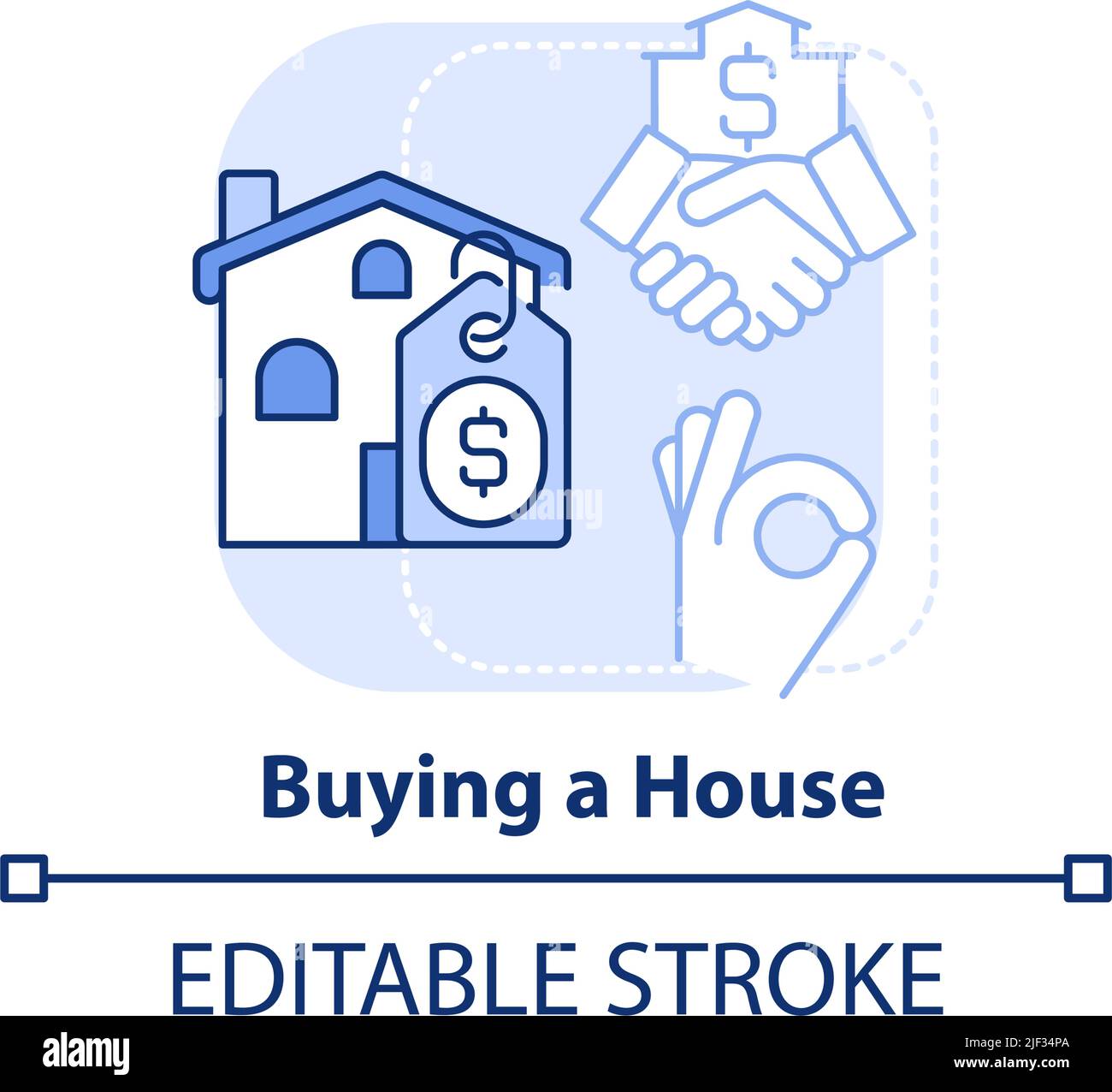 Buying house light blue concept icon Stock Vector Image & Art - Alamy