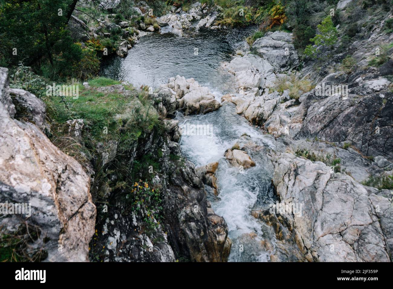 Start of a river from a pond filled with underground water Stock Photo ...