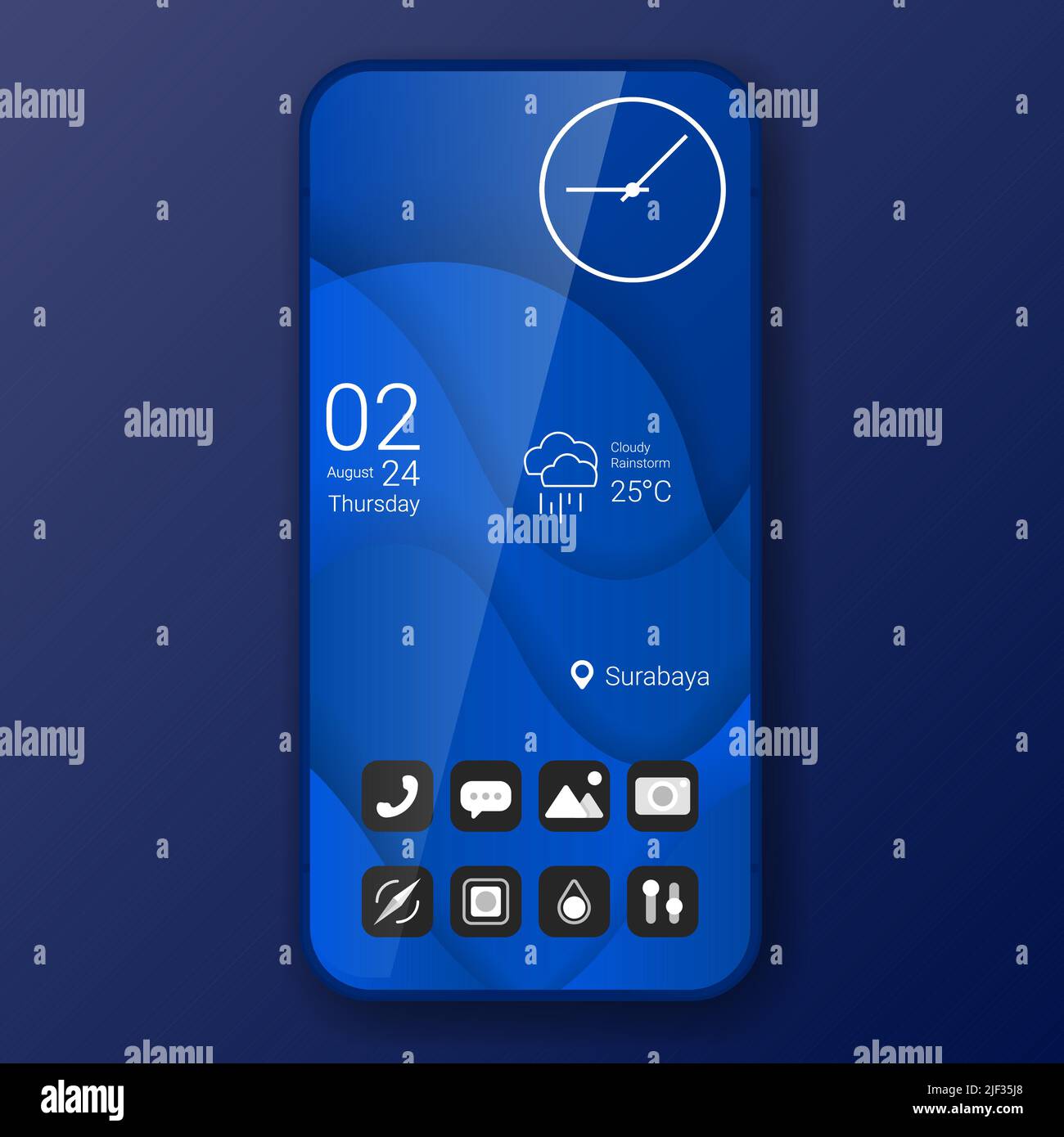 blue theme user interface realistic Stock Vector Image & Art - Alamy