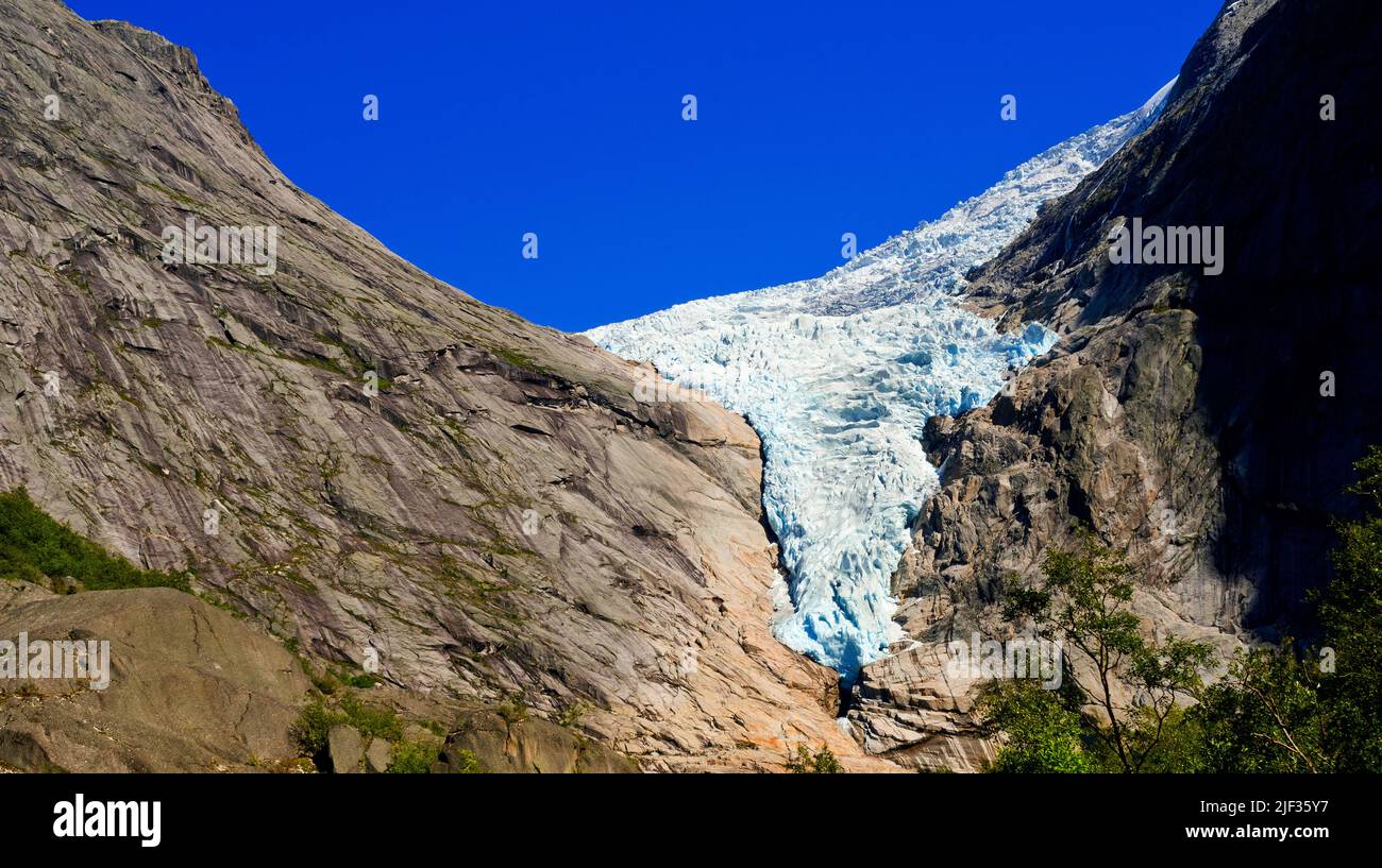 Briksdal Glacier River, Jostedalsbreen National Park, Norway ...