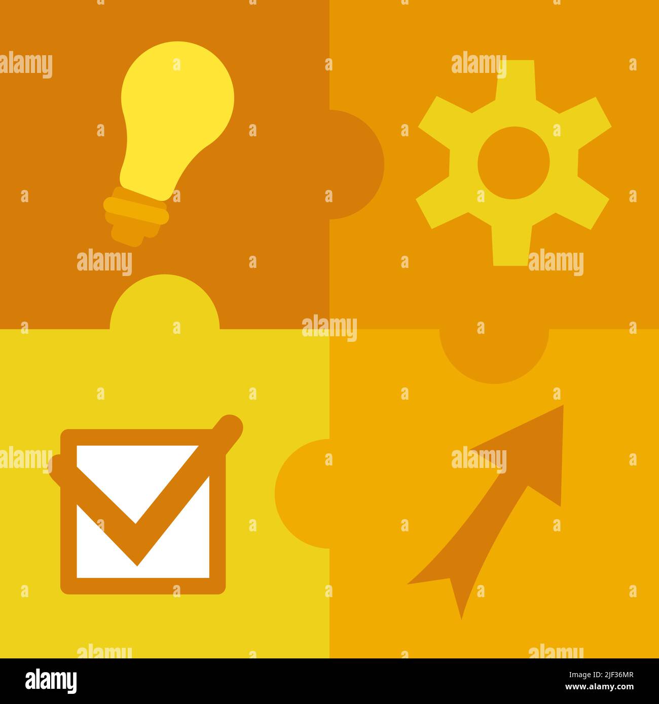 Yellow Project Development Cycle Concept On White Background From Idea To Implementation