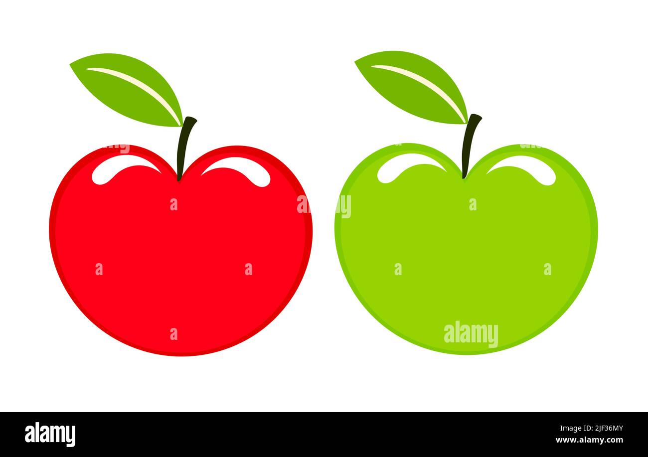 Two sweet apples icons red and green. Vector illustration Stock Vector ...