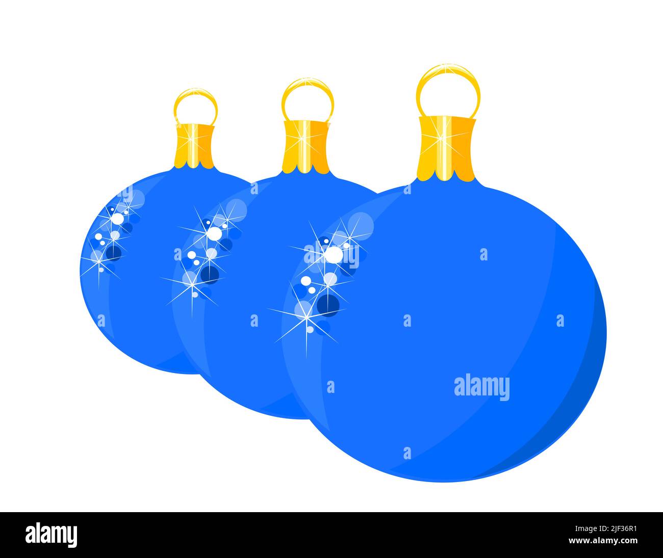 Three blue Christmas glass balls over white. Vector Stock Vector Image ...