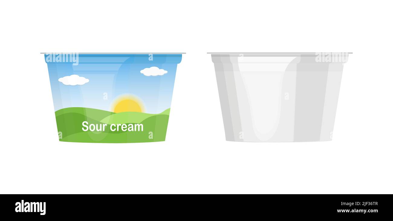Sour cream, yogurt, soft or cottage cheese plastic or cardboard jar ...
