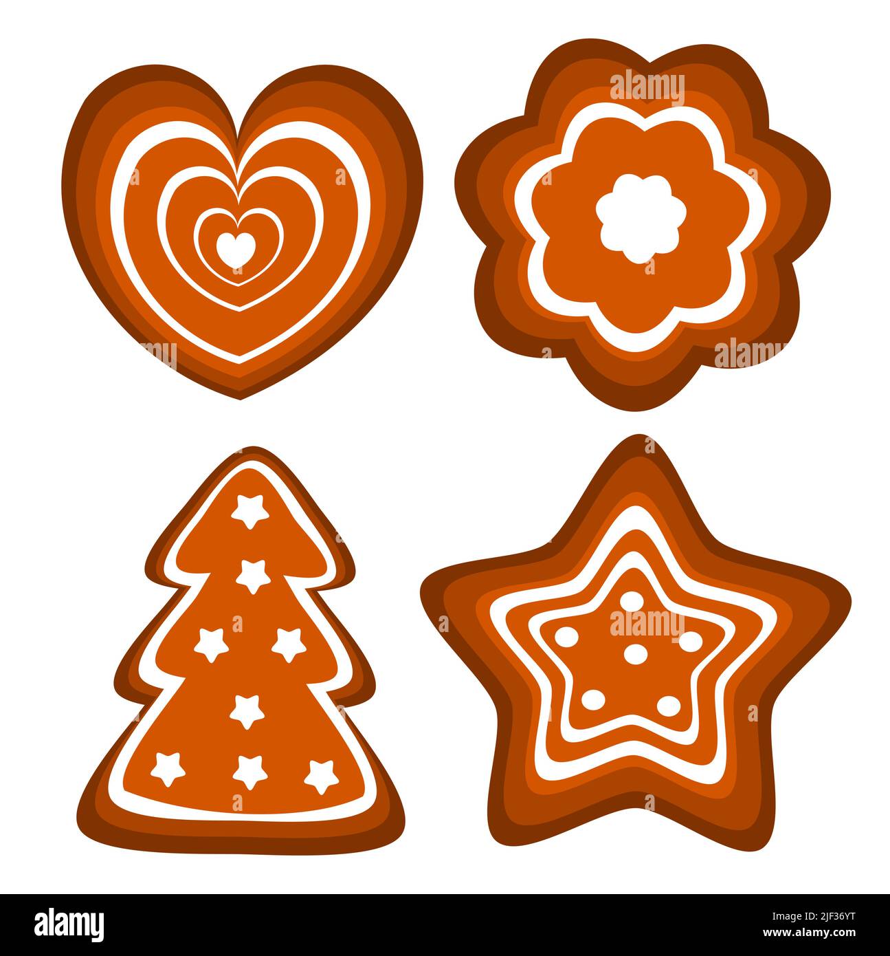 Collection decorated gingerbread cookies Stock Vector Images - Alamy
