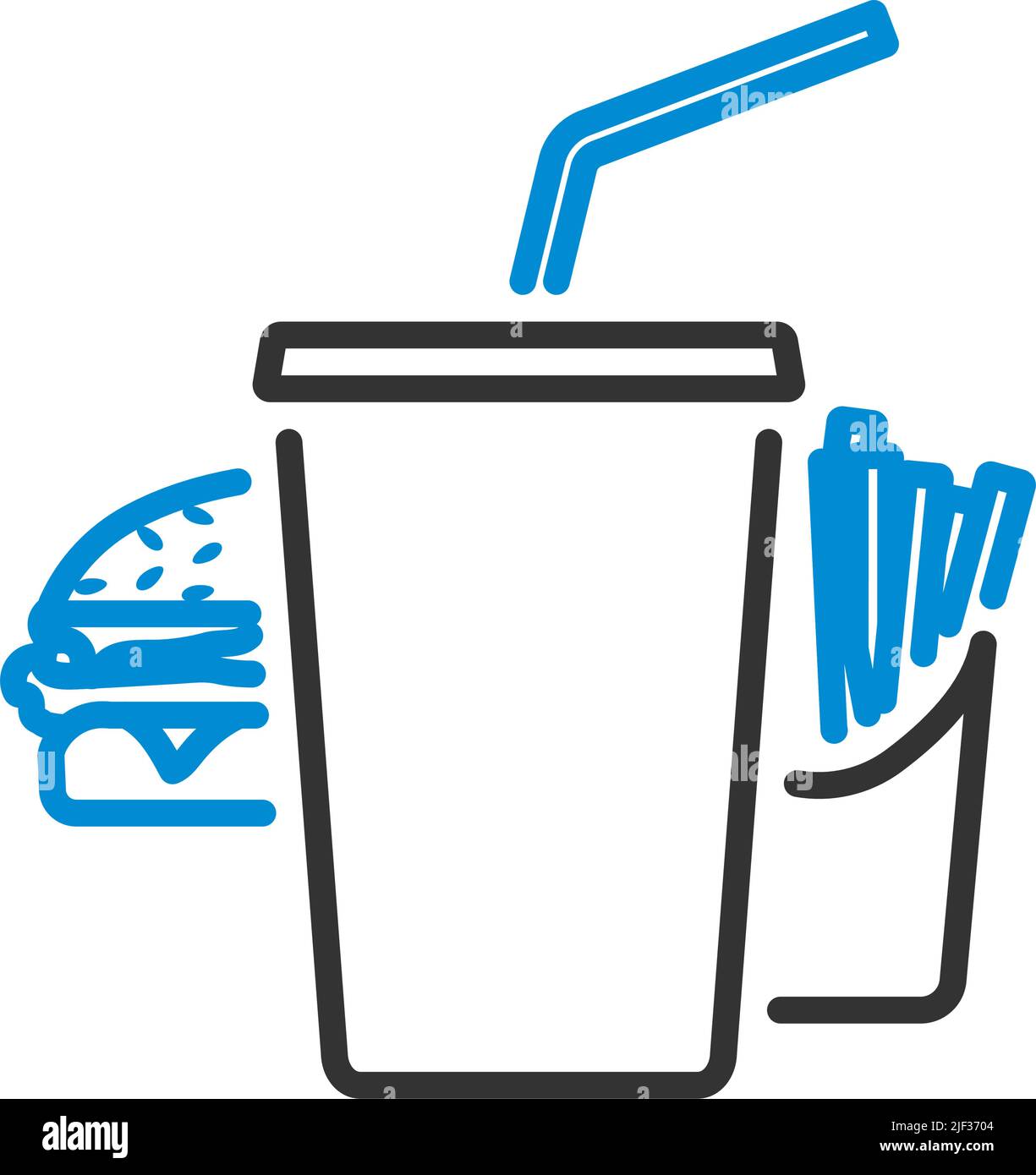 Fast Food Icon. Editable Bold Outline With Color Fill Design. Vector ...