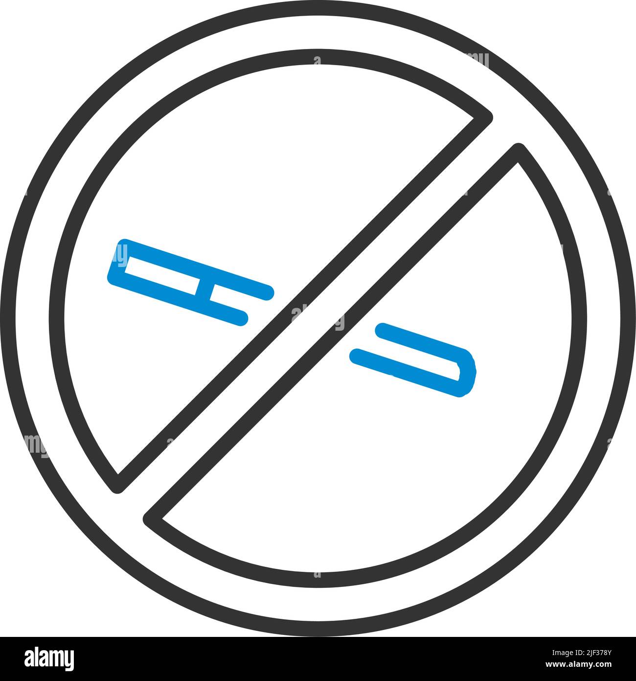 No Smoking Icon. Editable Bold Outline With Color Fill Design. Vector ...