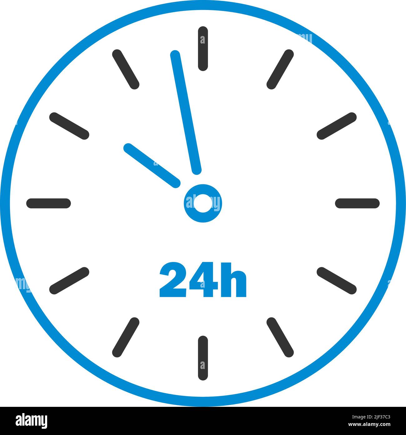 24 Hours Clock Icon. Editable Bold Outline With Color Fill Design ...