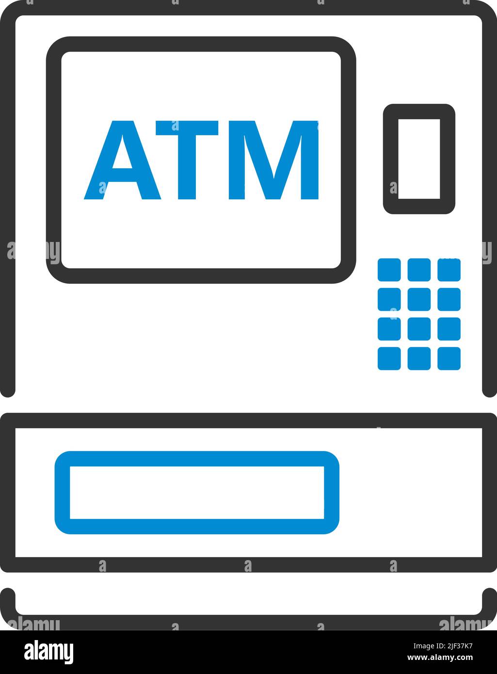 ATM Icon. Editable Bold Outline With Color Fill Design. Vector ...