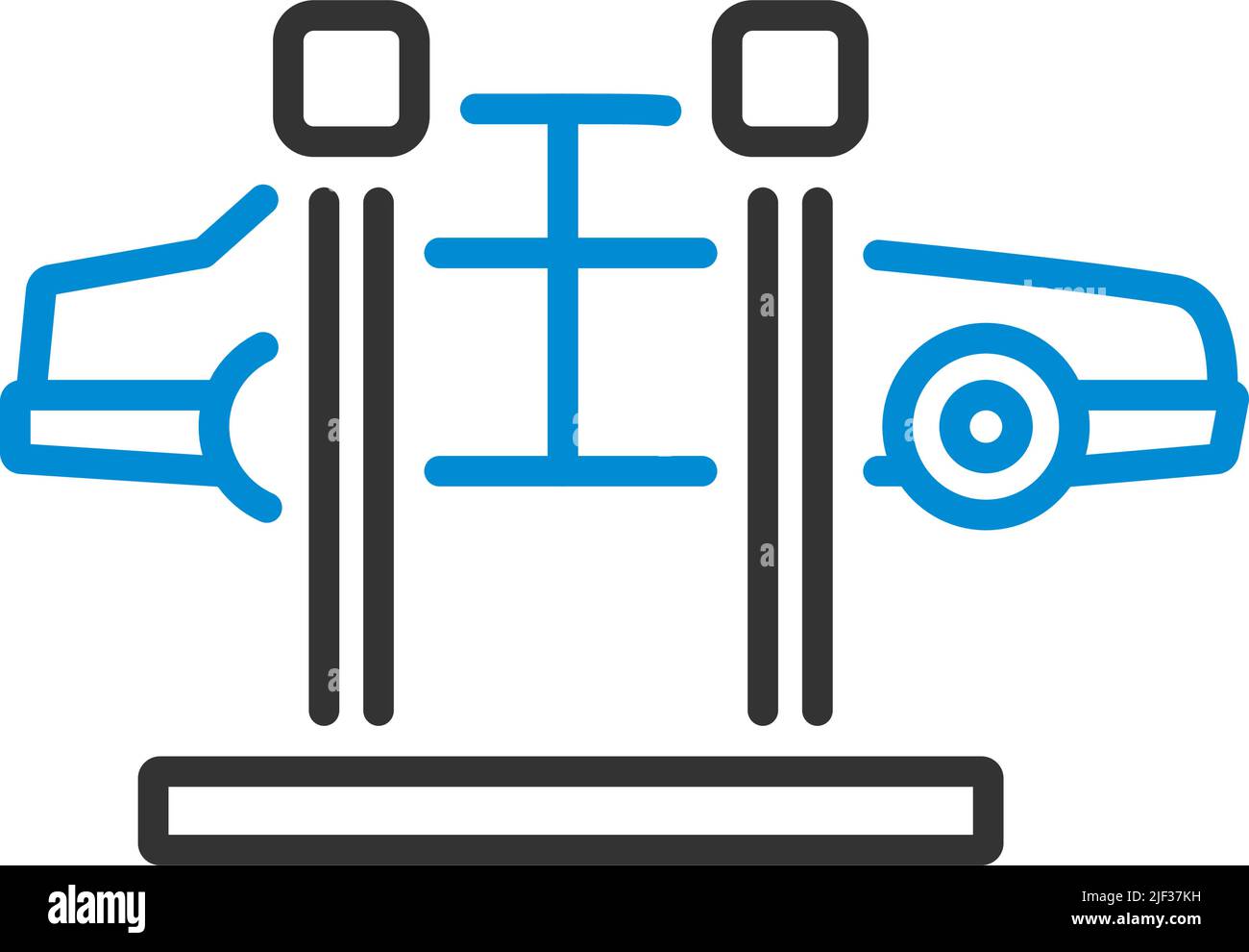 Car Lift Icon. Editable Bold Outline With Color Fill Design. Vector ...