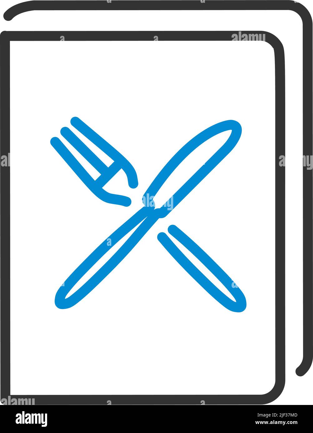 Menu Book Icon. Editable Bold Outline With Color Fill Design. Vector ...