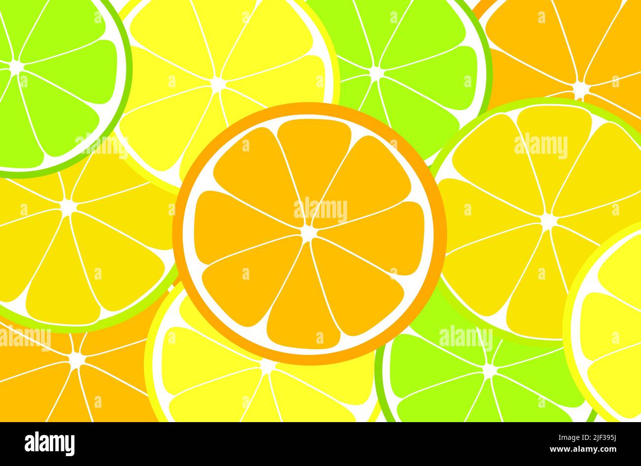 Citrus background with orange, lemon, lime slices vector illustration Stock Vector Image & Art ...