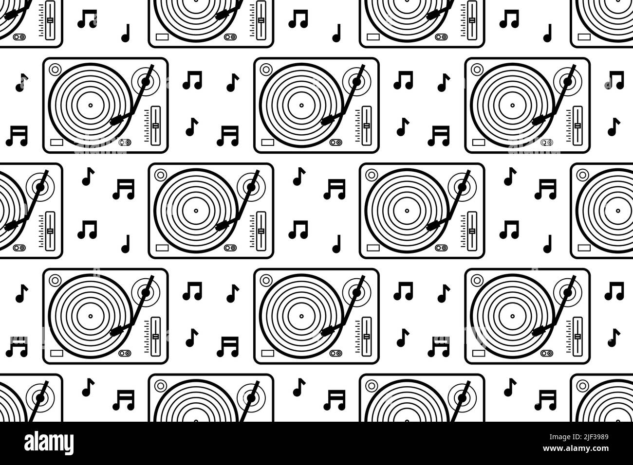 Retro record player seamless Stock Vector Images - Alamy