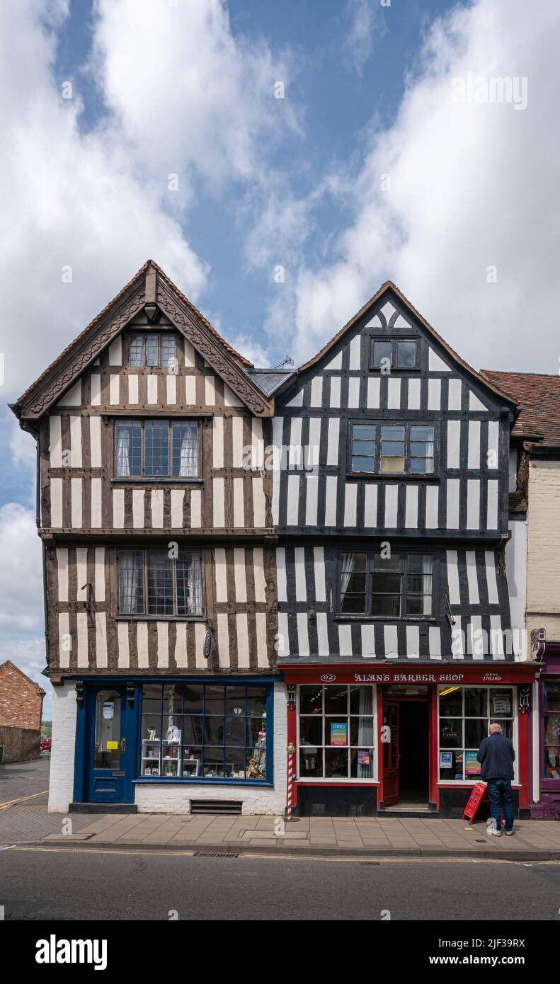 Tewkesbury, UK, May 2022 - Ancient timber-framed buildings in the ...