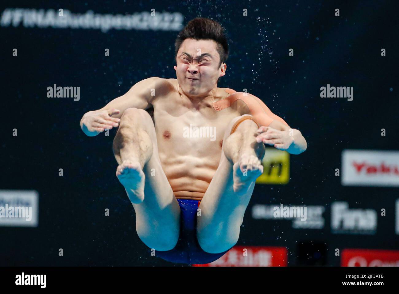 BUDAPEST, HUNGARY - JUNE 28: Yuan Cao of China during the FINA World ...