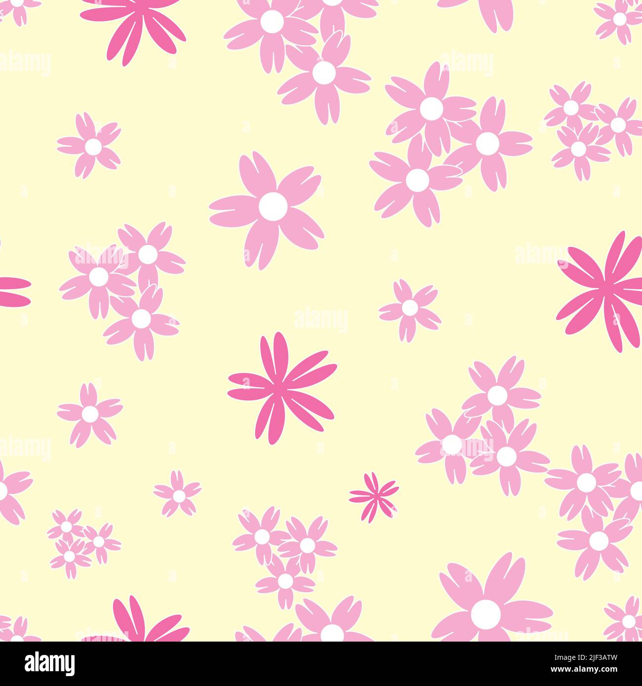 Vector yellow background white pink cherry tree flowers and cherry ...