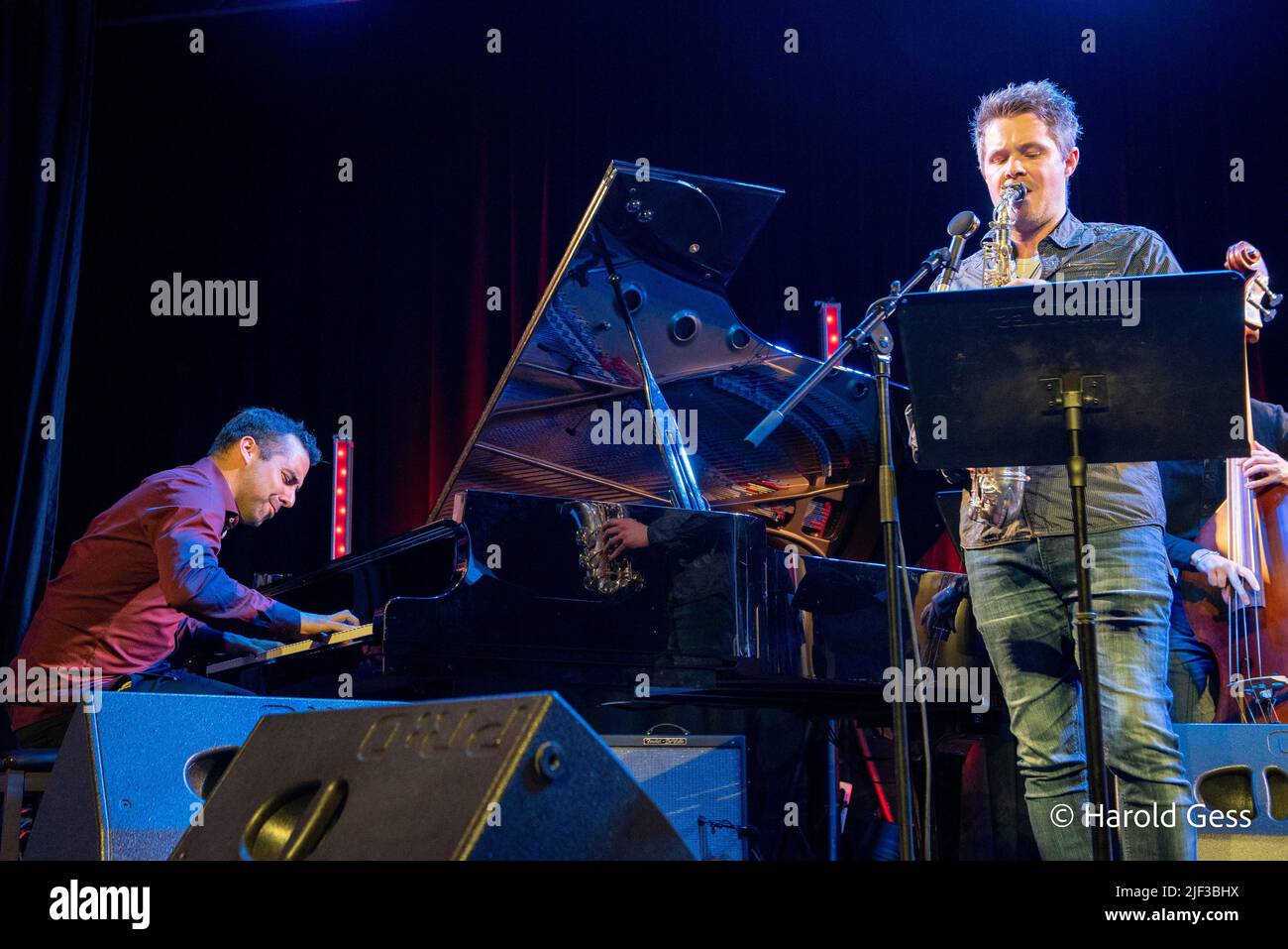 Spanish jazz pianist Xavi Torres performing with saxophonist Justin ...