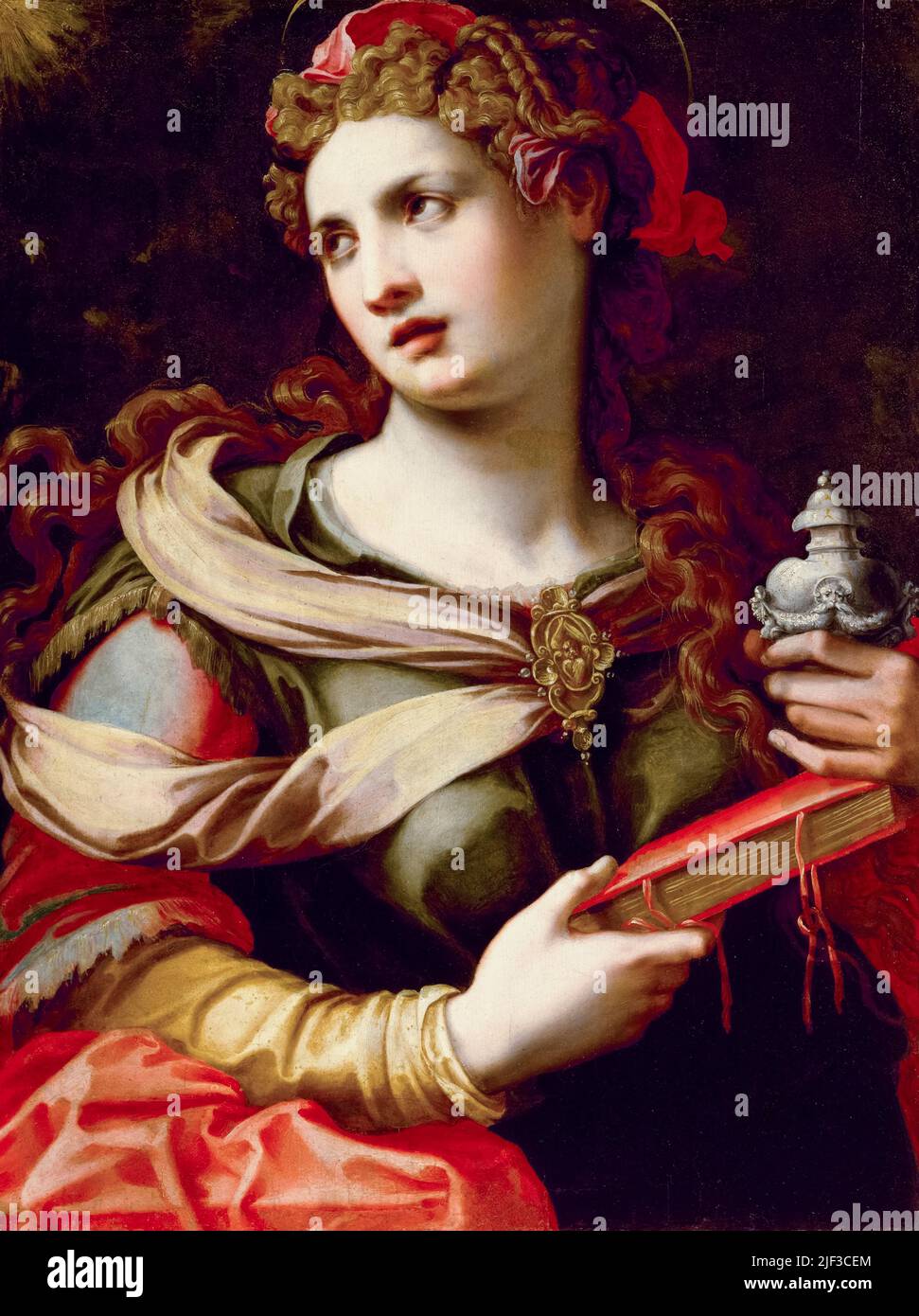 Saint Mary Magdalene, painting in oil on wood by Michele Tosini, 1560 ...