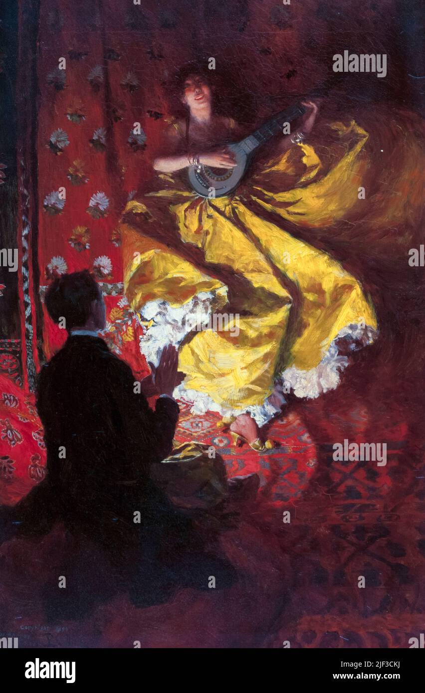 Howard Pyle, A Puppet of Fate, painting in oil on canvas, 1899 Stock ...