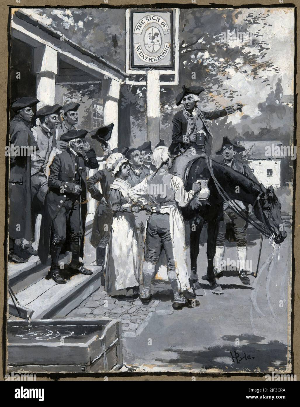 Howard Pyle, 'He Stops at the Sign of the Weathervane', painting in ...