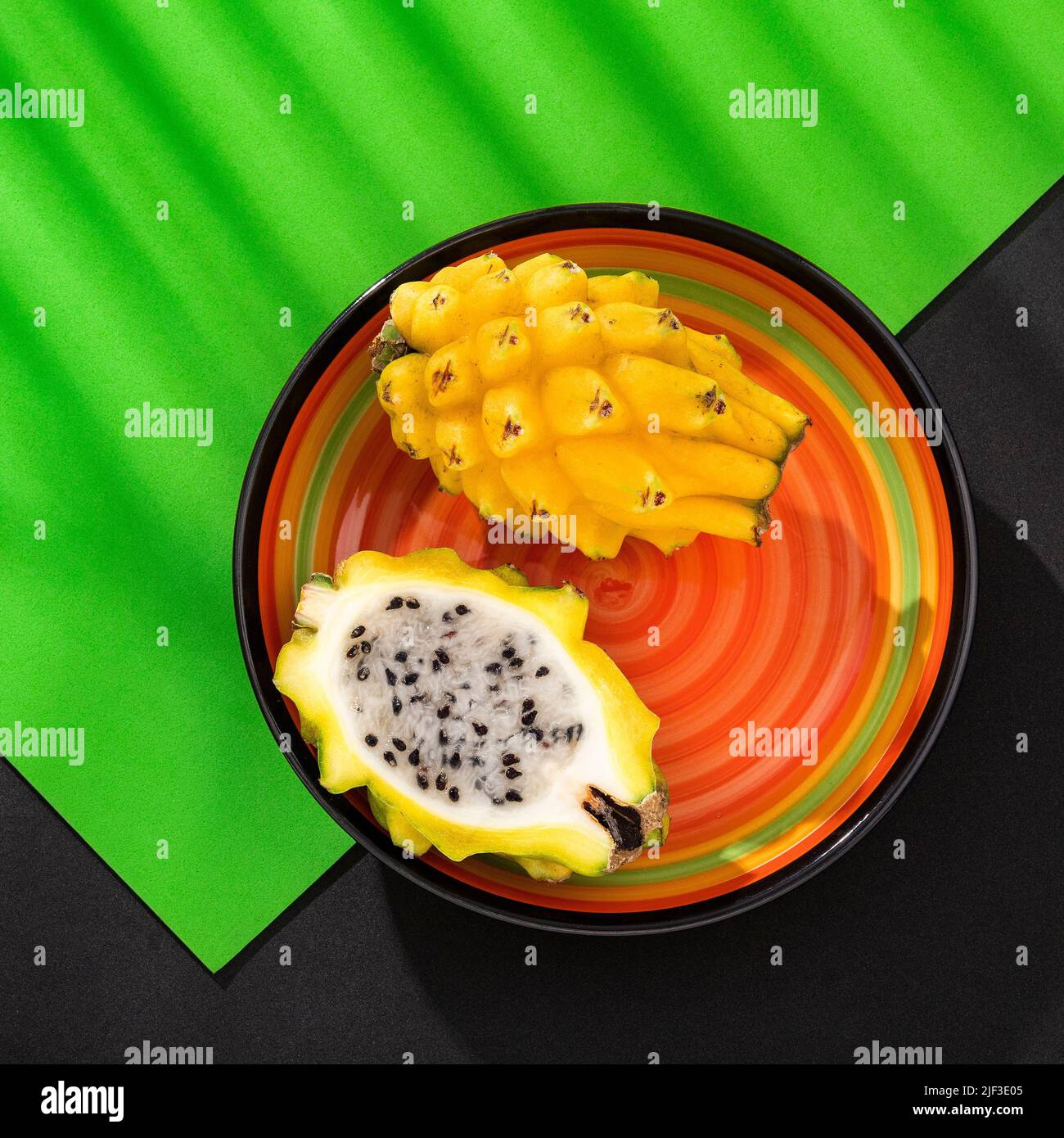Selenicereus megalanthus - Ripe yellow pitahaya tropical fruit Stock ...