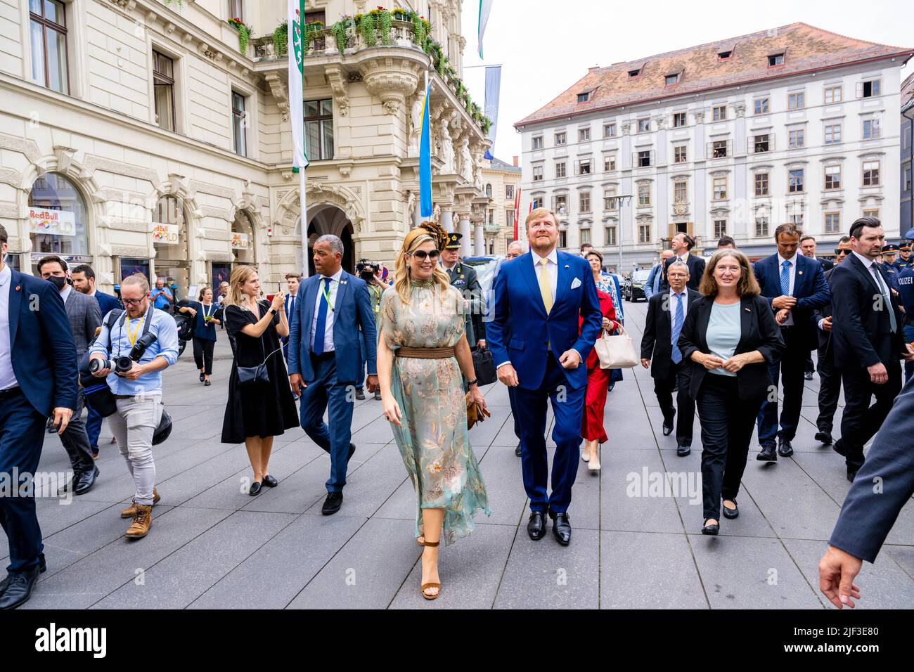 Graz, Austria. 29th June, 2022. King Willem-Alexander and Queen Maxima ...