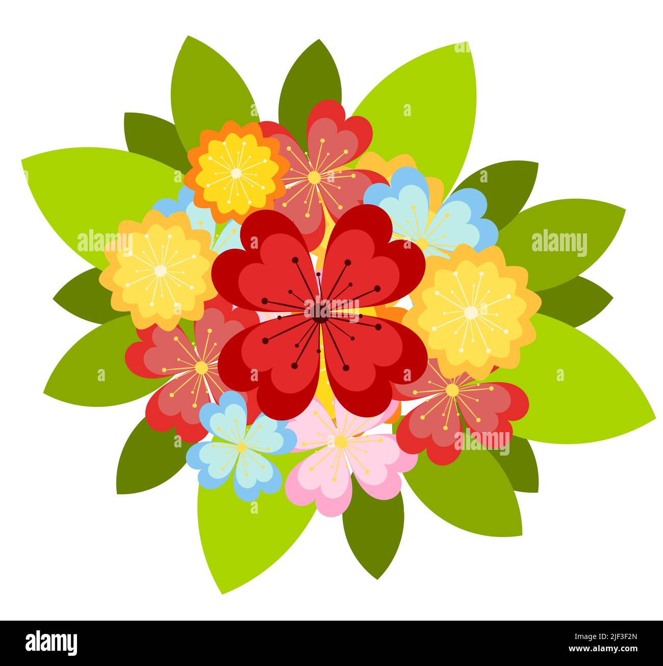 Bunch of colorful various flowers. Vector illustration Stock Vector ...