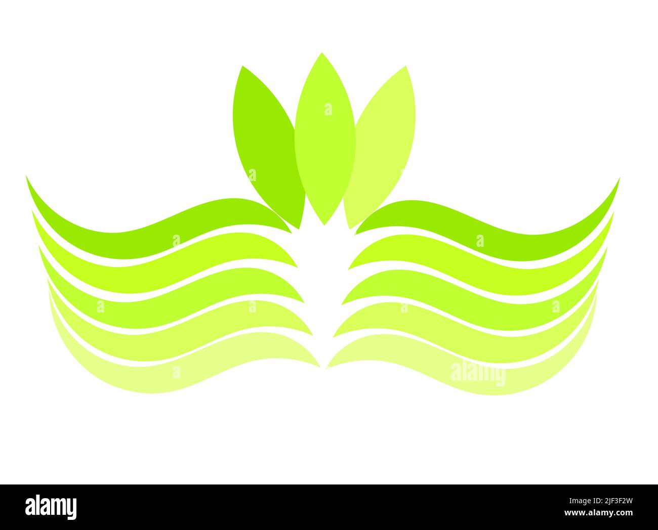 Symbolic natural green wavy emblem. Gradient colors Stock Vector Image ...