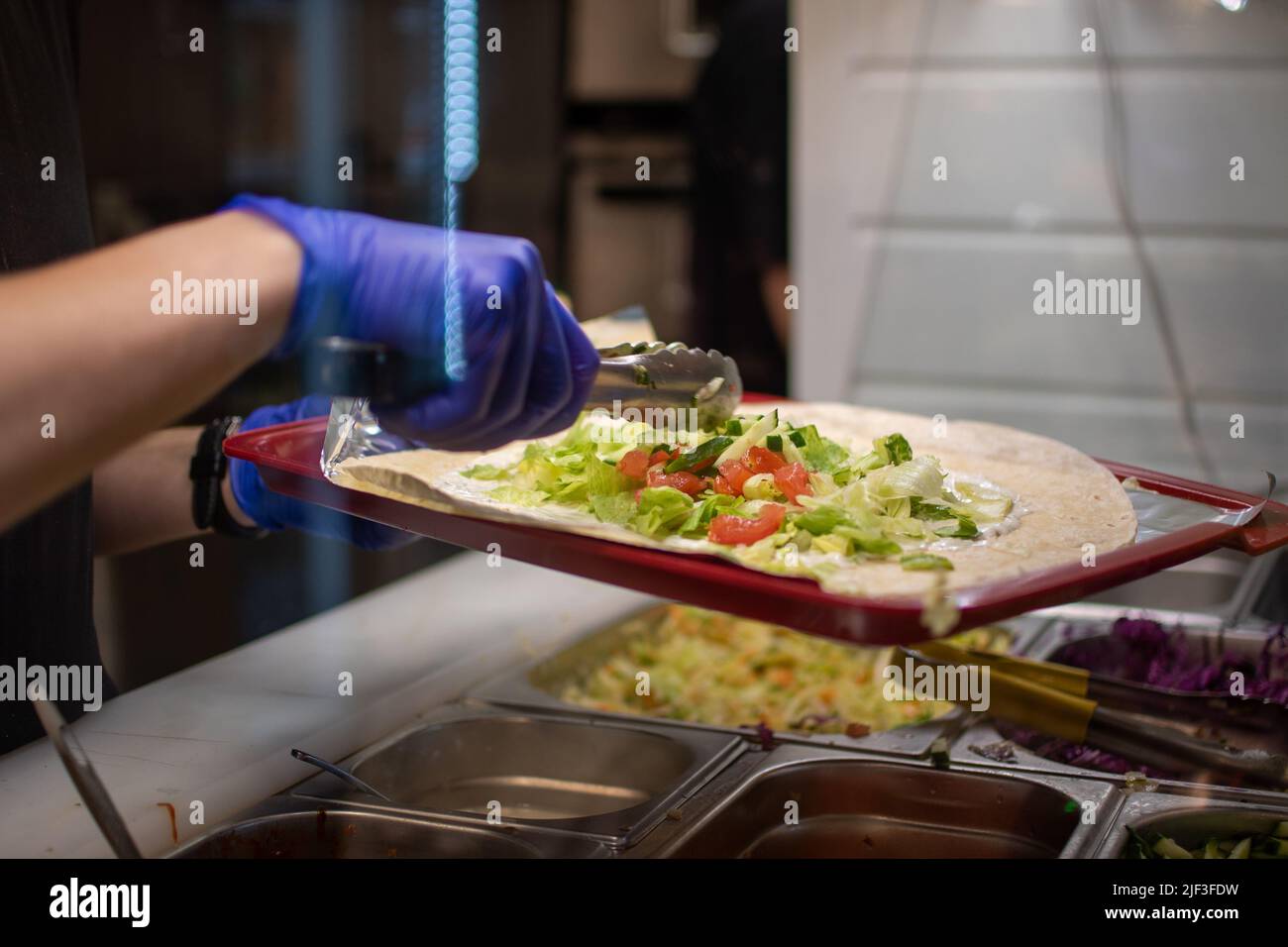Making a kebab in a restaurant hi-res stock photography and images - Alamy