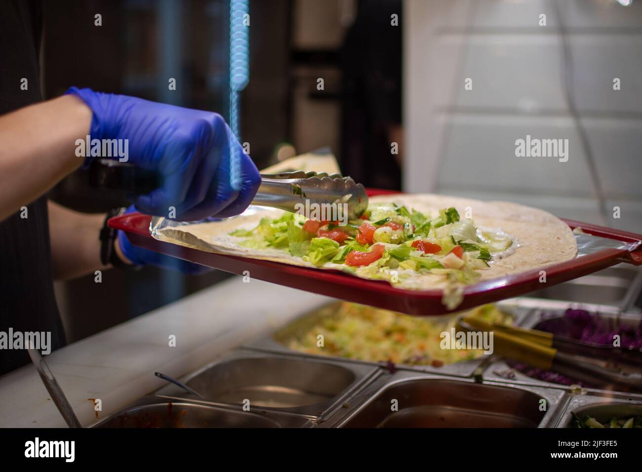 Making a kebab in a restaurant hi-res stock photography and images - Alamy